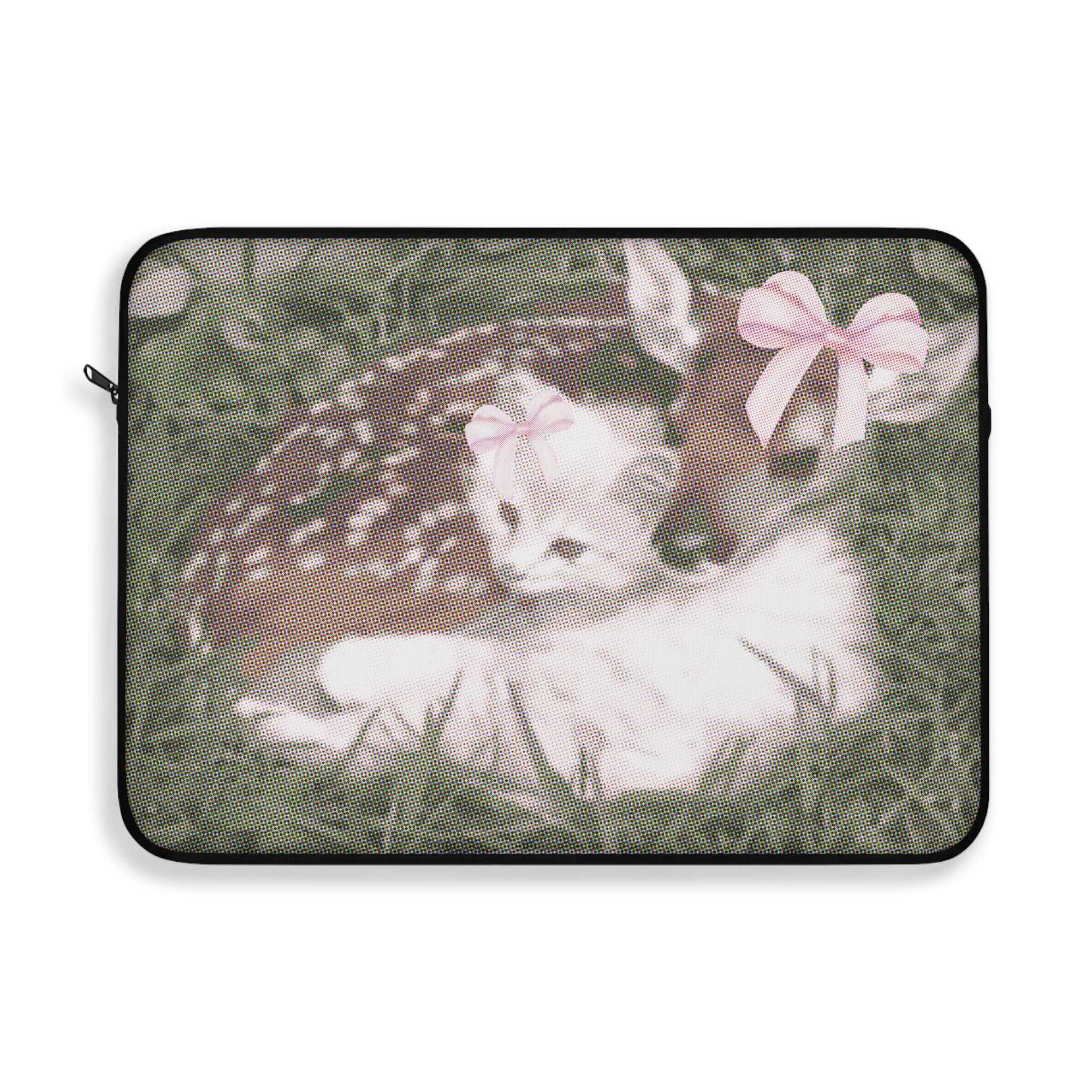 Coquette Laptop Case Doe Kitten Pink Ribbon Halftone Design Cute Retro ...
