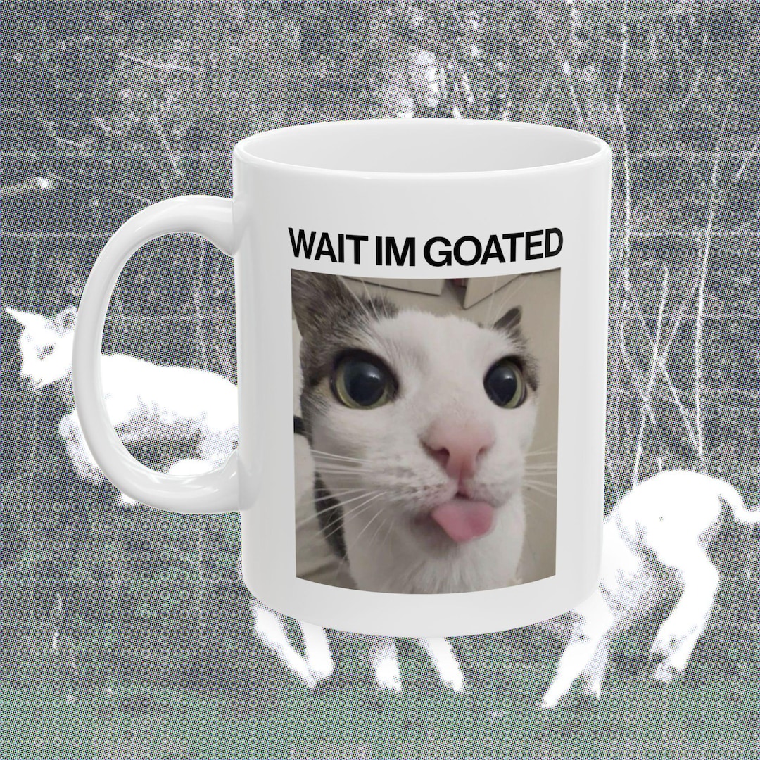 Incredibly Cringe Viral Tiktok Brainrot Ceramic Mug Wait I'm Goated ...