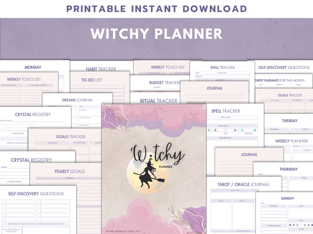 Digital Witchy Planner Printable *instant Download* Tarot Journal Spell ...