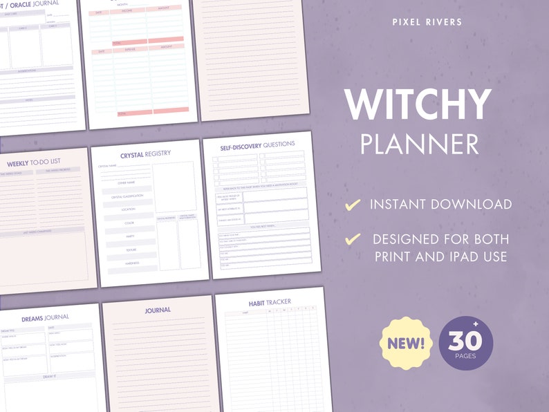 Digital Witchy Planner Printable *instant Download* Tarot Journal Spell ...