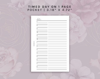 Printable Hourly Daily Planner Insert Timed Daily Schedule Daily ...