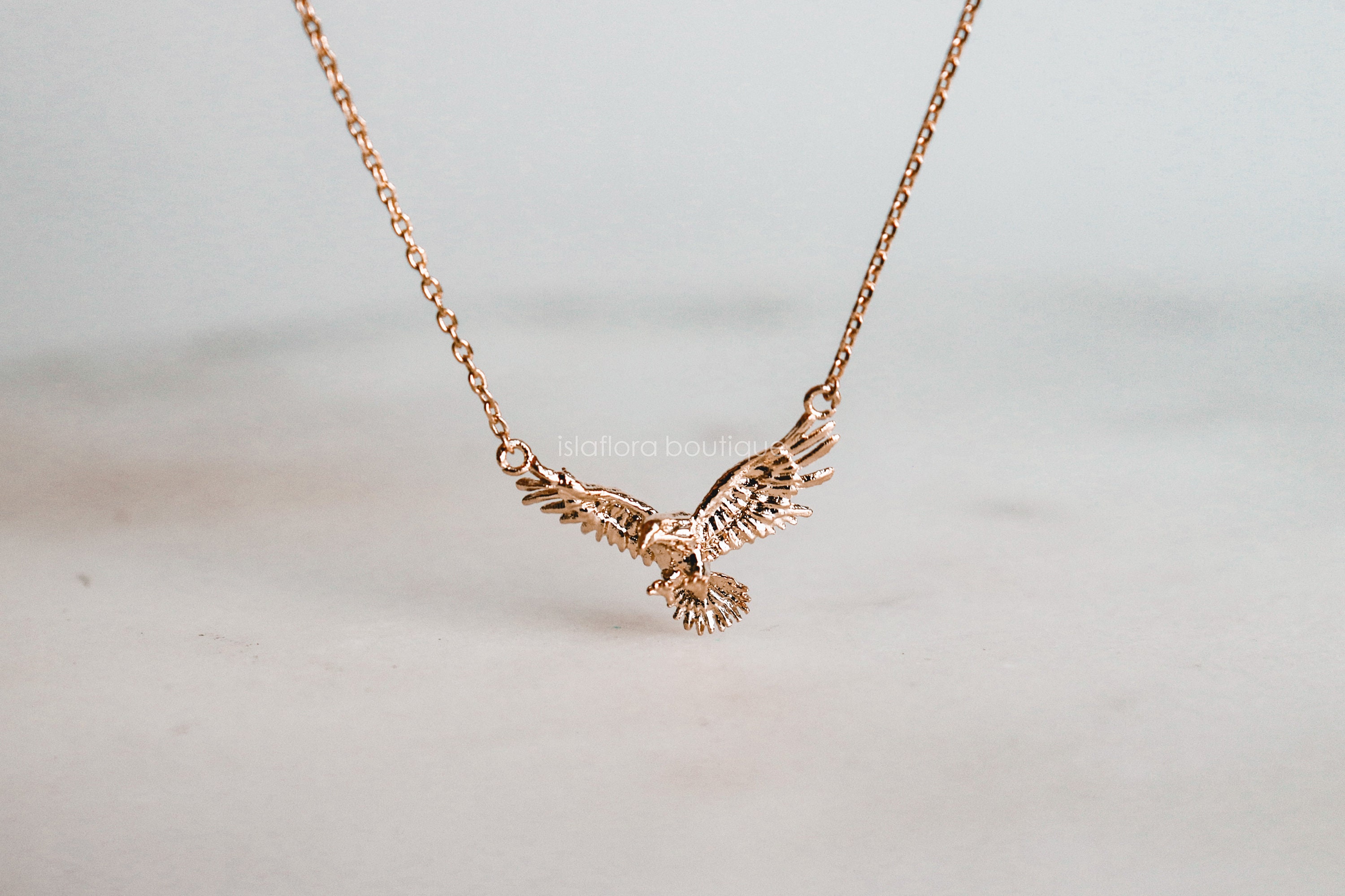 Detailed Realistic Flying Eagle Necklace, Bird Hawk Charm, Aesthetic ...