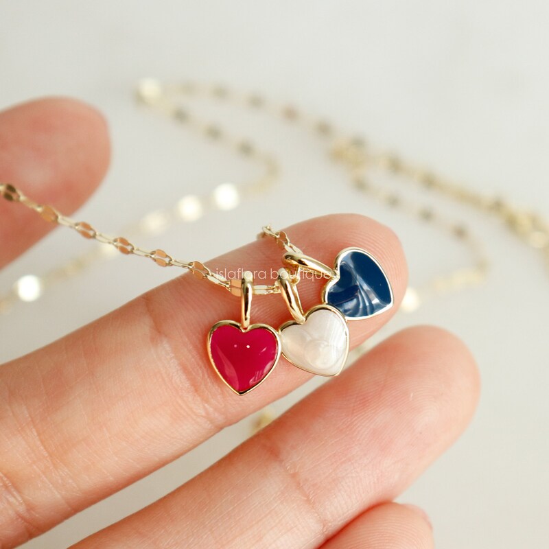 Blue Heart Necklace - Etsy