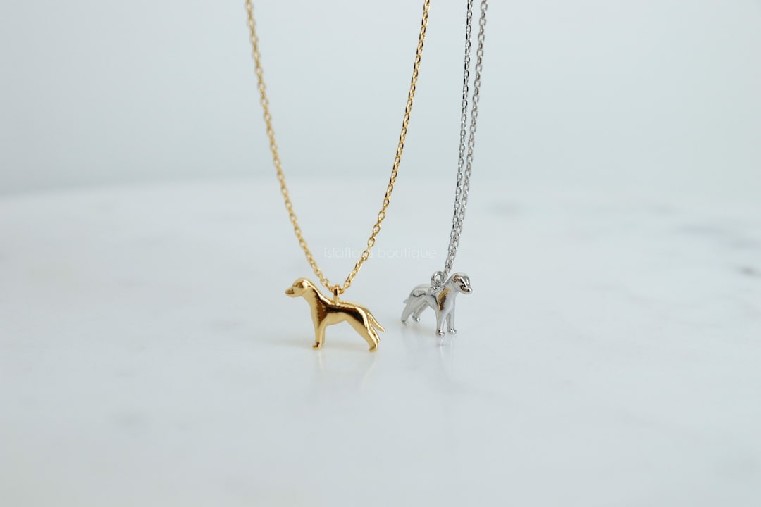 Small Dog Pendant Necklace, Detailed 3D Puppy Charm, Gold or White Gold ...