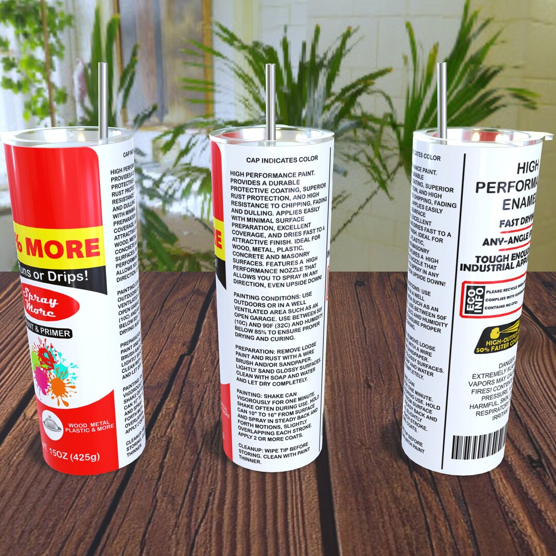 Red Spray Paint Can 8 FREE Designs 20oz Straight Skinny Tumbler Full ...