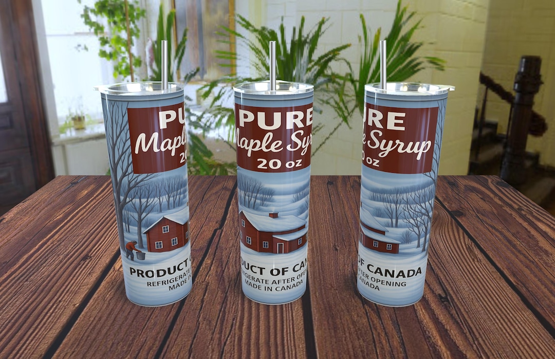 Pure Maple Syrup Tumbler Wrap, 20oz Skinny Tumbler PNG (digital ...