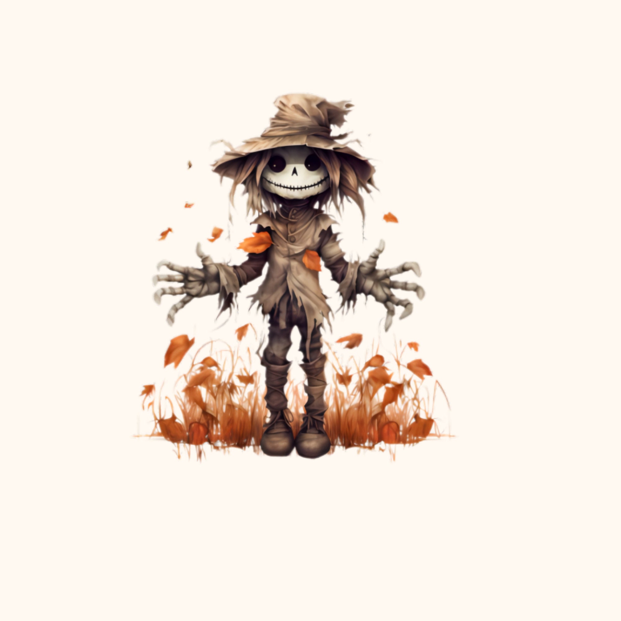 Halloween Scarecrow Printable Clipart 20-set High Quality PNG Cute and ...