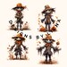 Halloween Scarecrow Printable Clipart 20-set High Quality PNG Cute and ...