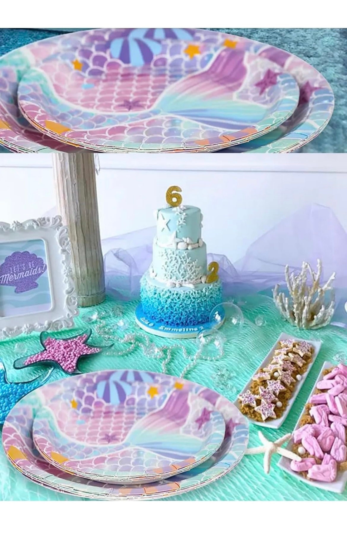 96pcs Mermaid Birthday Plate Set - Etsy
