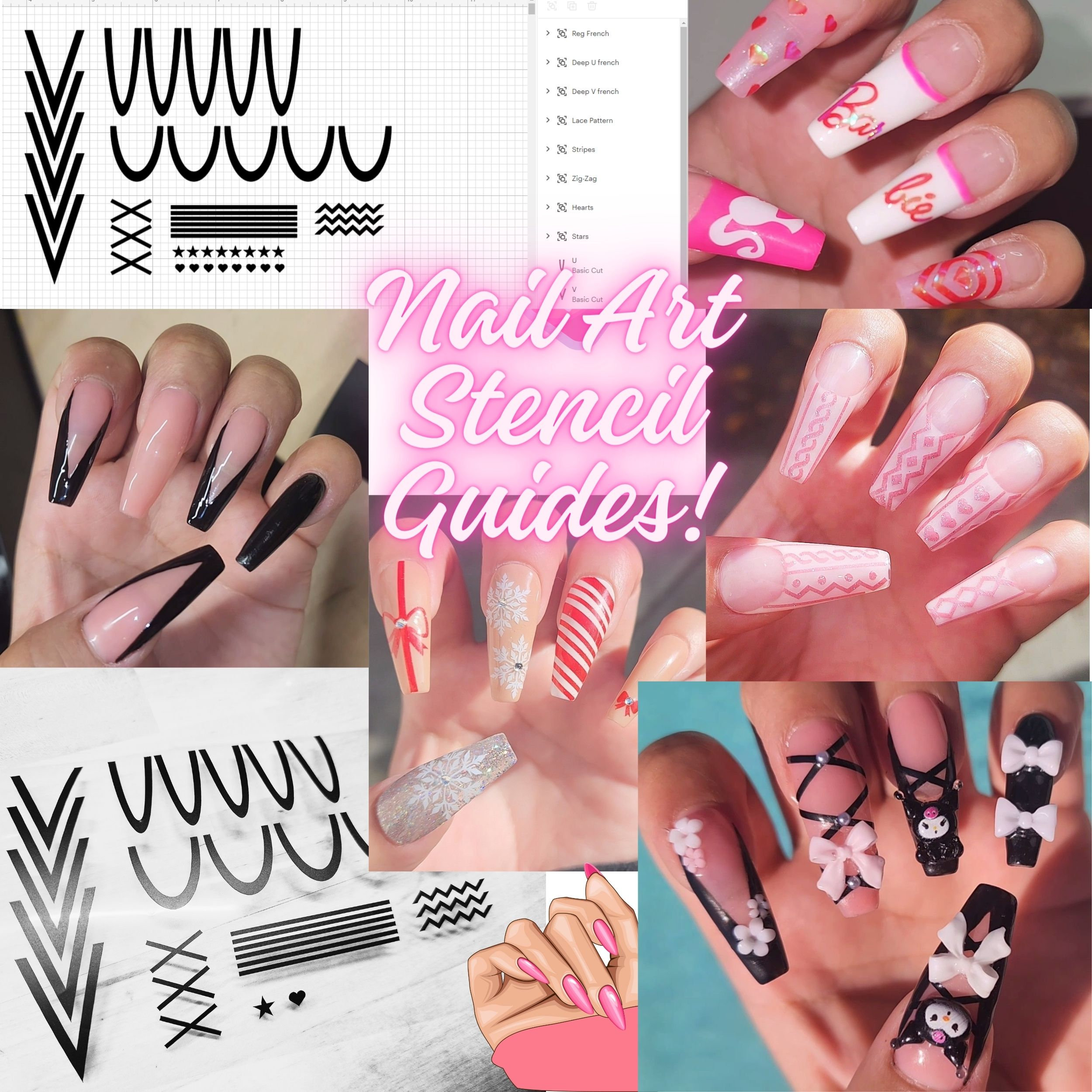 Nail French Tip Guides for Nail Art With Cricut Design Space Direct ...