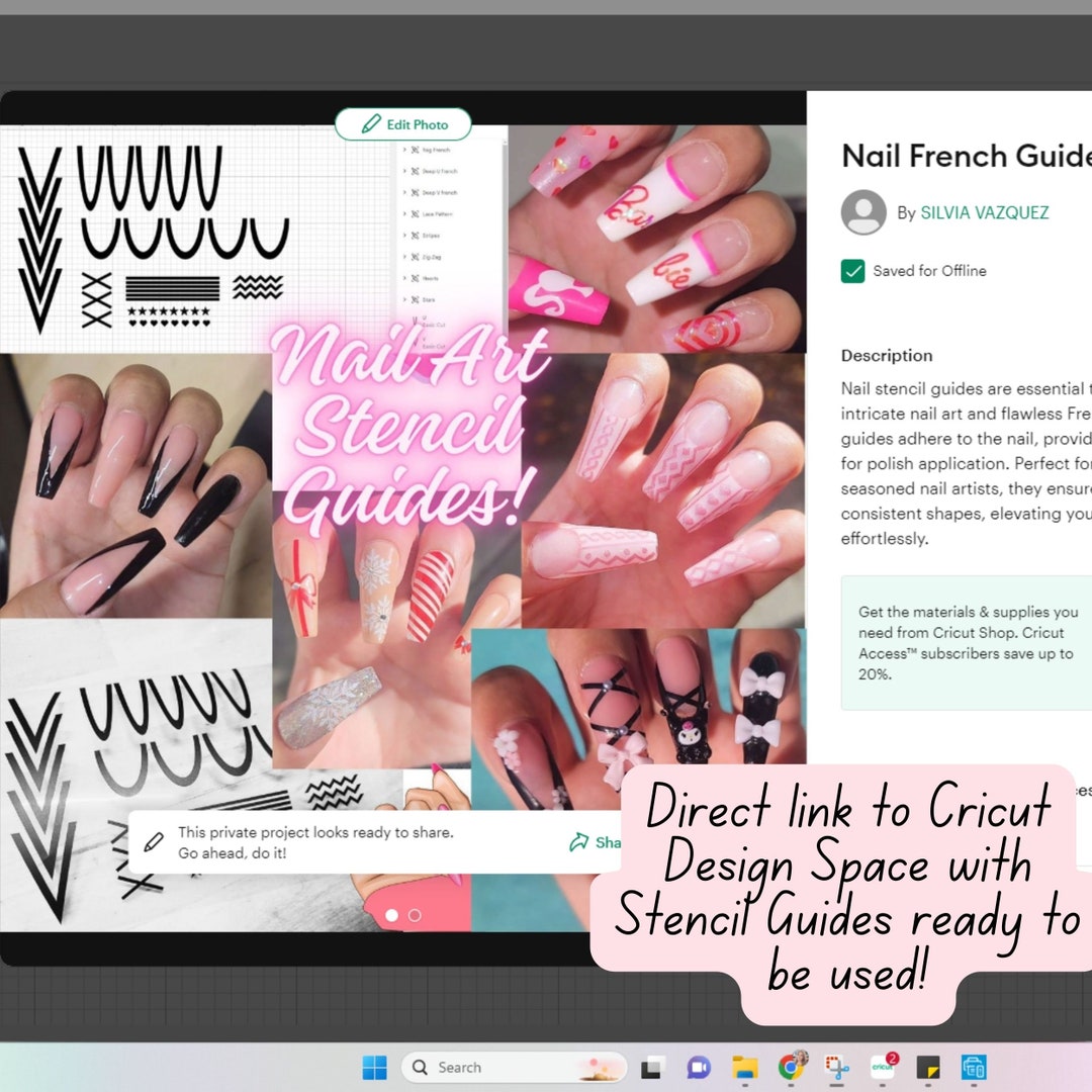 Nail French Tip Guides for Nail Art With Cricut Design Space Direct ...