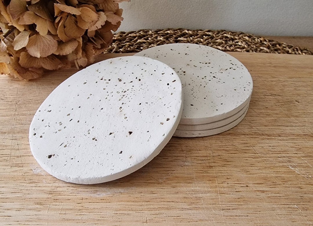 Peppered Coaster Circle Clay Coaster Speckled Coaster Gifts Home Decor ...
