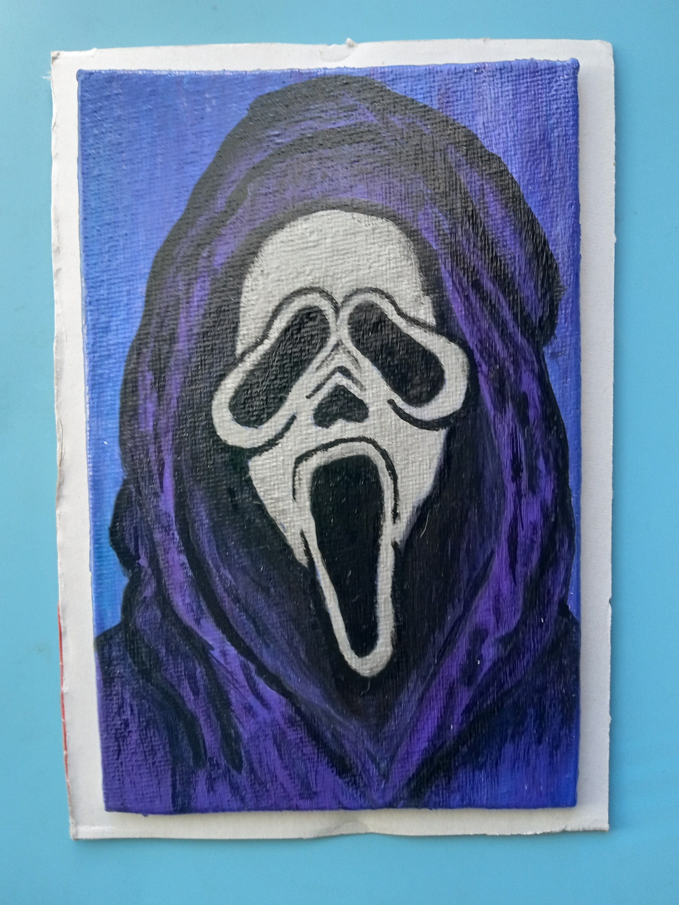 Original Fan Art Horror Halloween Acrylic Painting 4"x6" Canvas Board ...