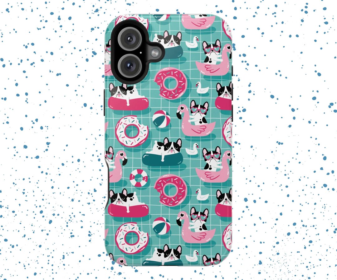 Cute French Bulldog Floating Phone Case | Frenchie Dog Beach Swim ...