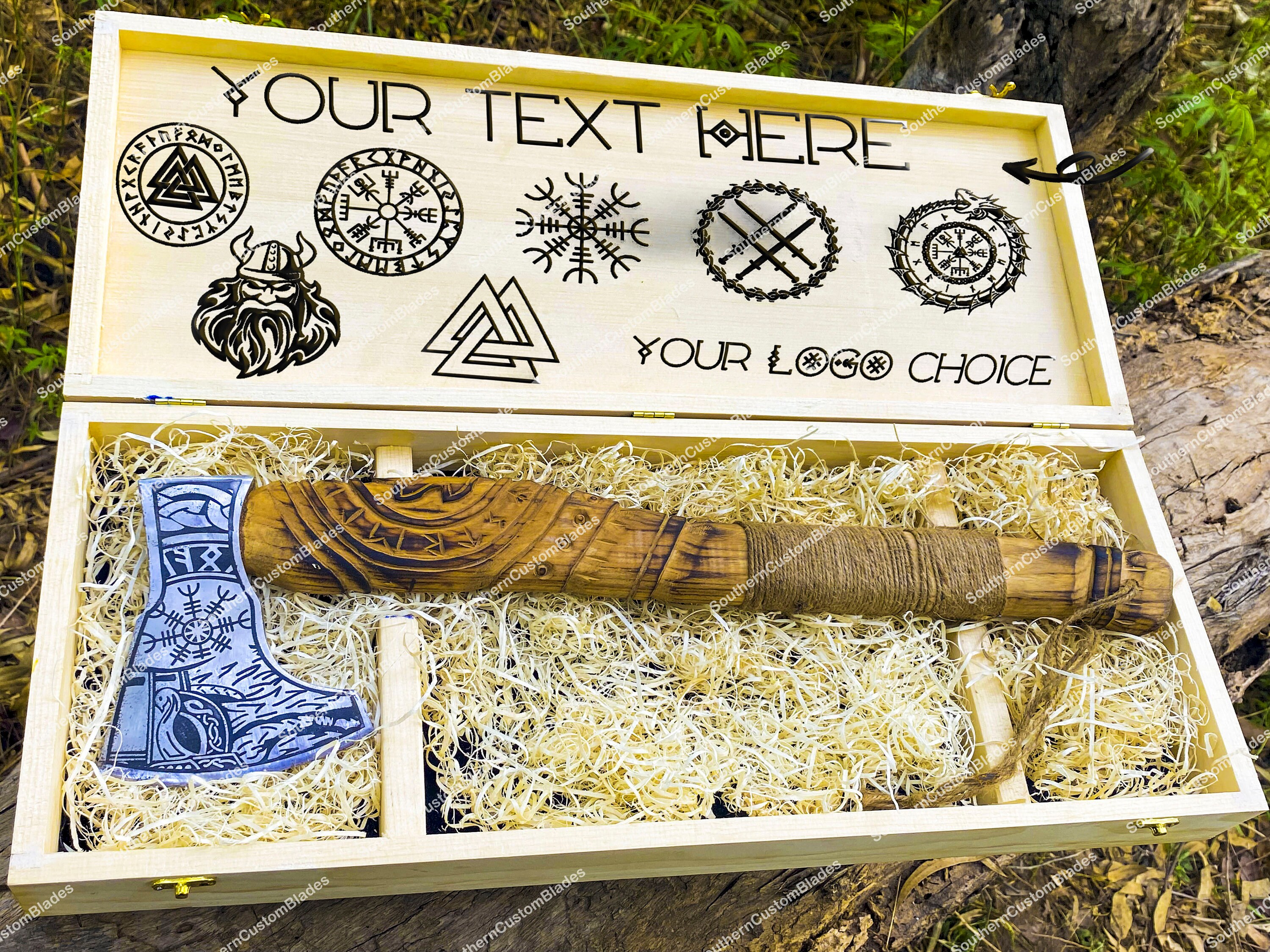 Custom Viking Axe With Personalized Wooden Box Viking - Etsy