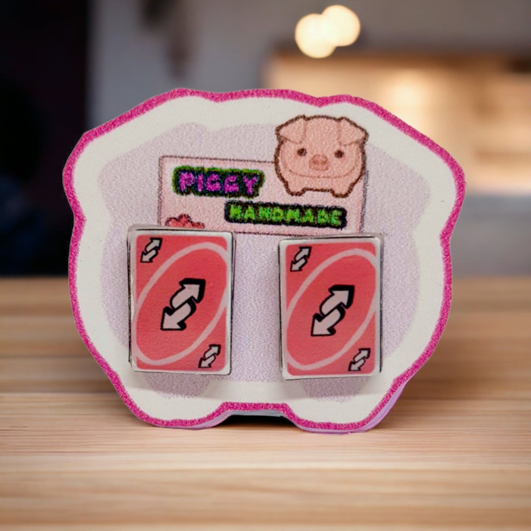 Handcrafted UNO Reverse Card Earrings Playful Nostalgia for - Etsy