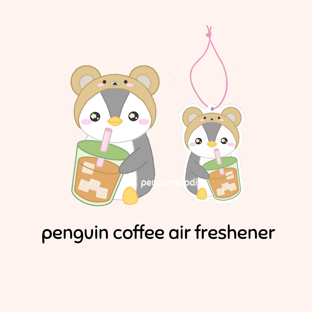 Pebbino Penguin Vietnamese Iced Coffee Car Air Freshener| Kawaii Cute ...