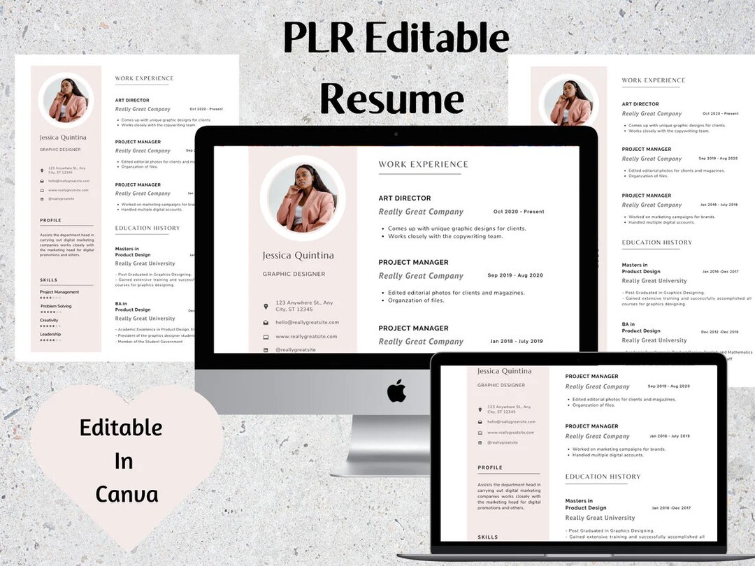 Digital Resume Template - Etsy