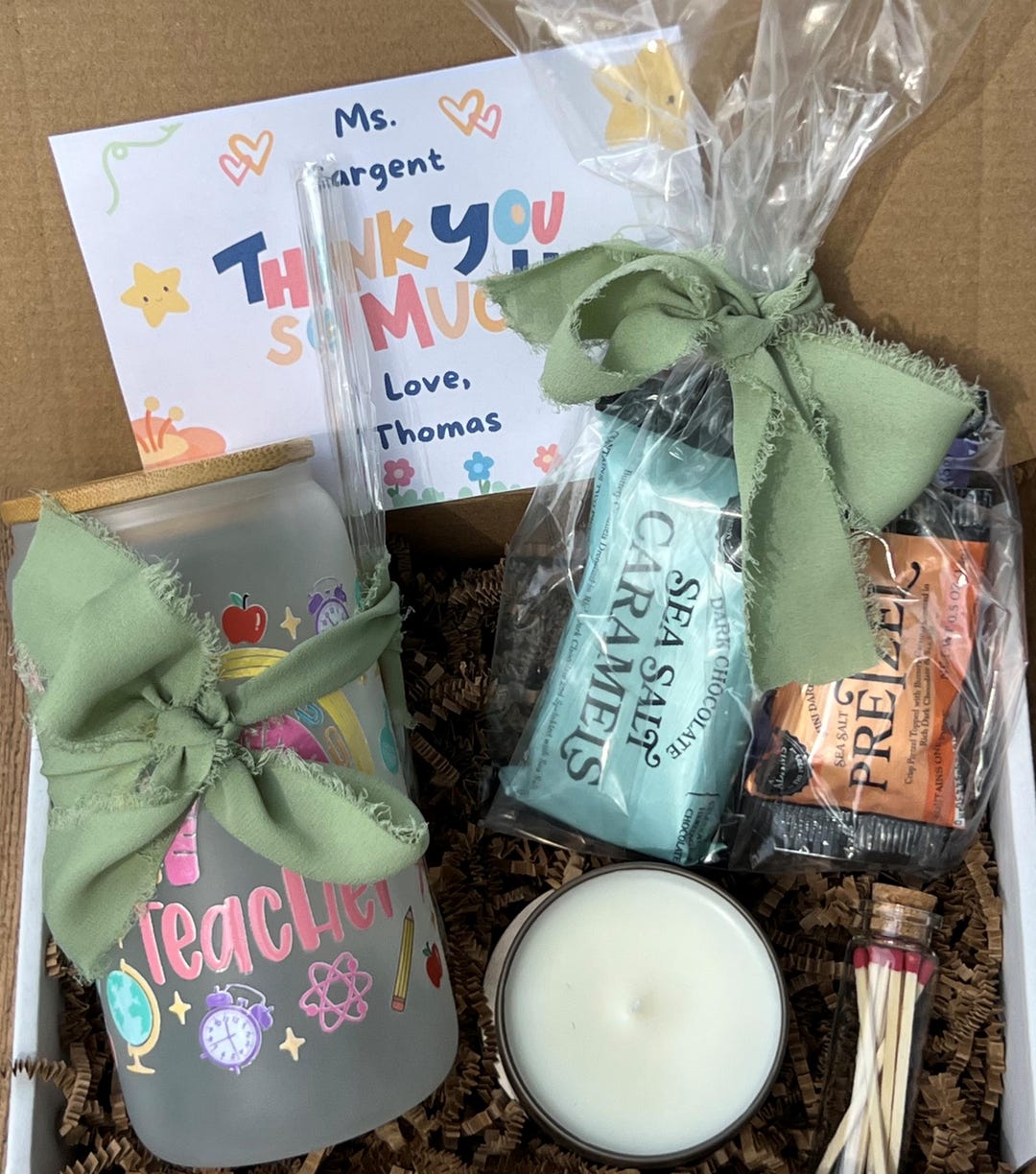 Rainbow Pastel Teacher Gift Box | Personalized Teacher Gift Set ...