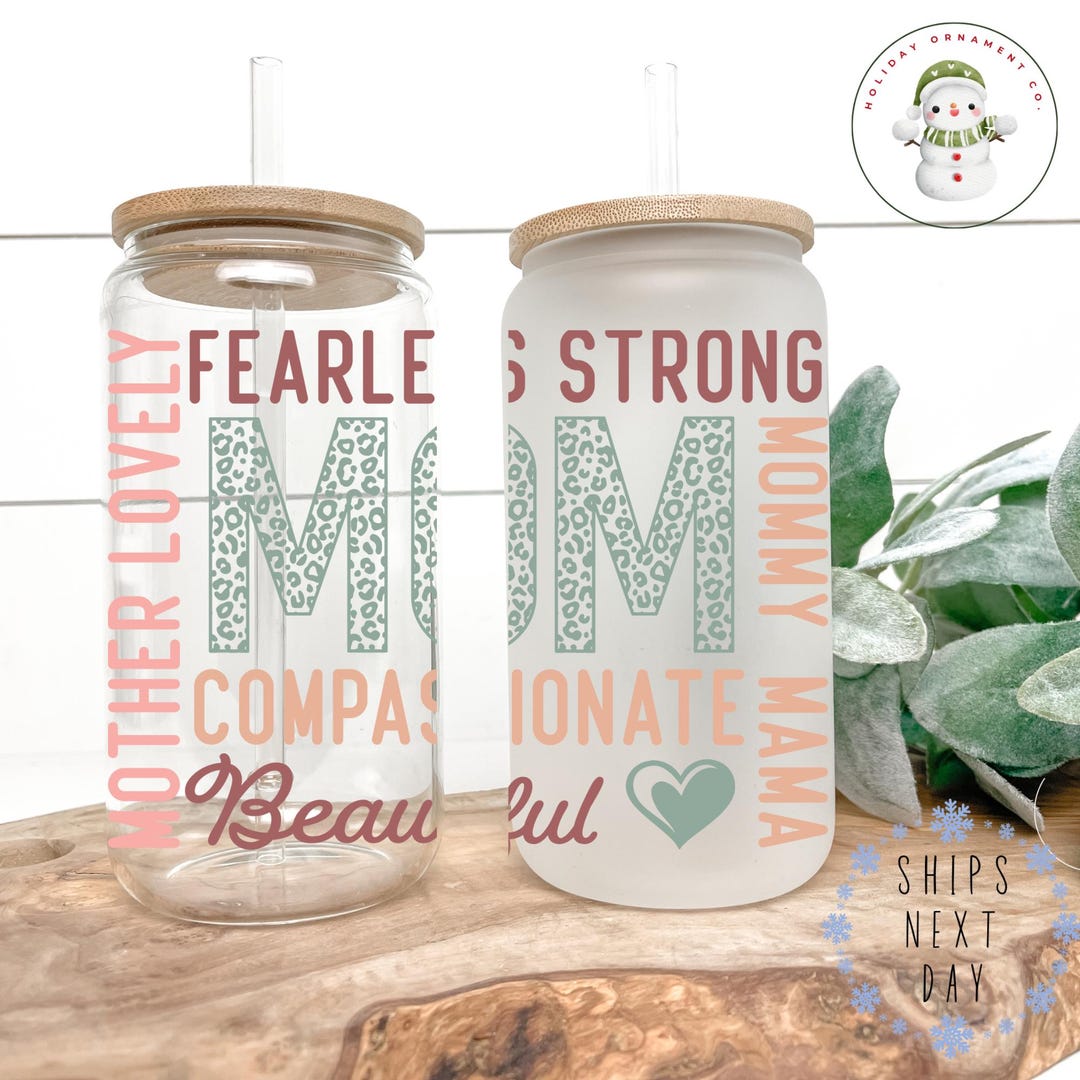 Fearless Mom Iced Coffee Cup: 16/20 Oz Libbey Glass Tumbler - Etsy