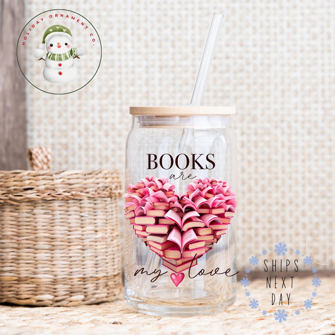 Books Are My Love Libbey Glass Tumbler | Bookish Valentine Iced Coffee ...