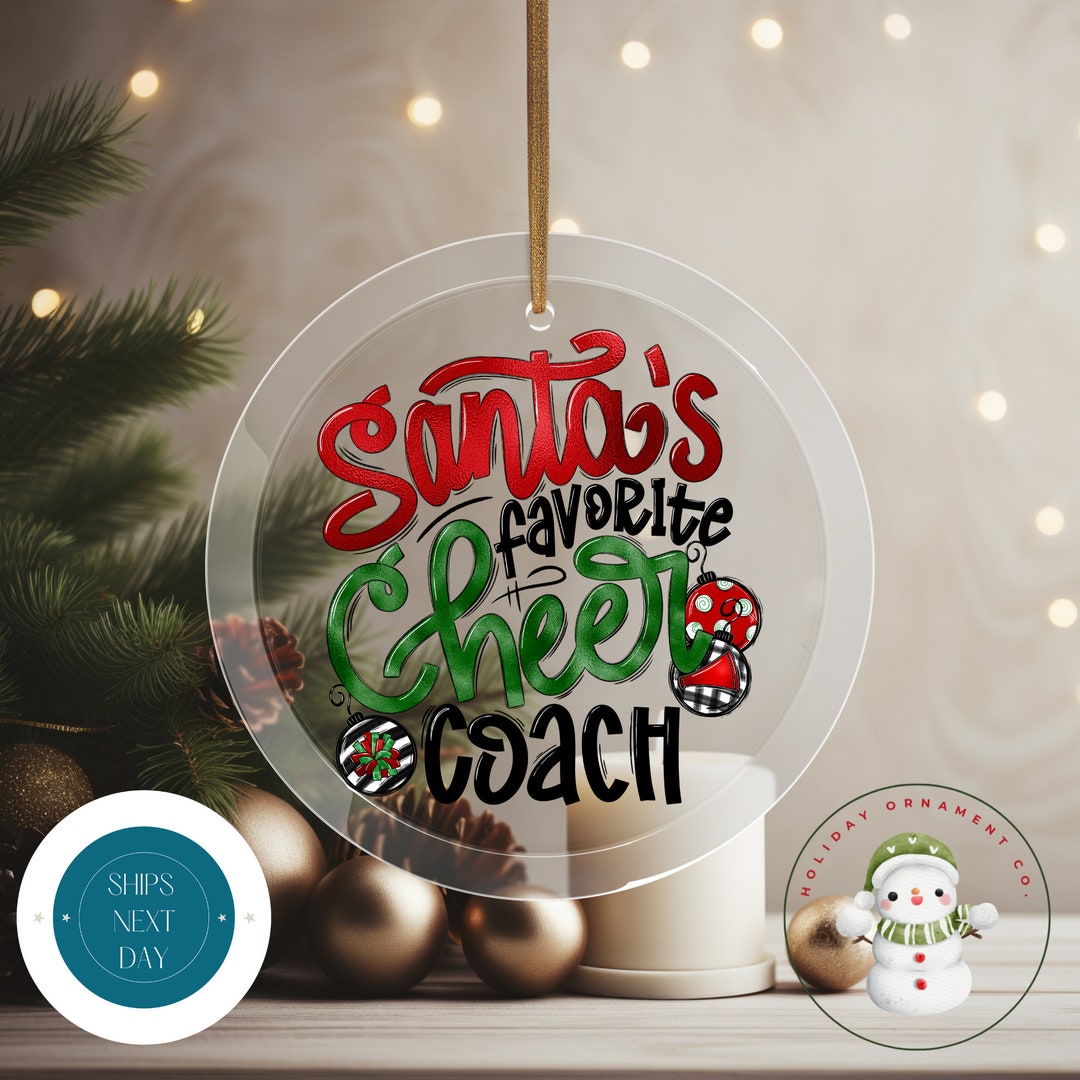 Santas Favorite Cheer Coach Christmas Ornament | Cheer Ornament | Cheer ...