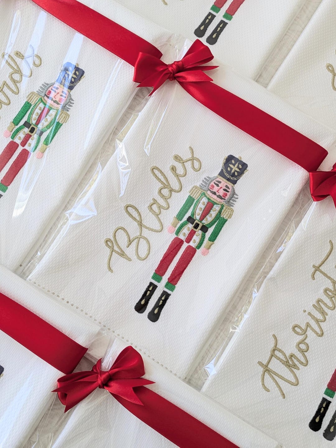 Monogrammed Nutcracker Guest Towel, Embroidered Cotton Tea Towel - Etsy