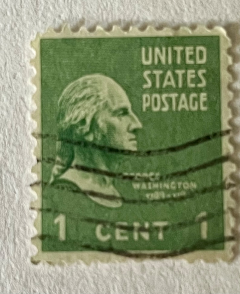Rare George Washington 1789-1797 1 Cent Stamp - Etsy