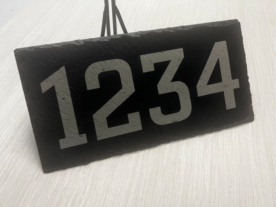 Custom Slate House Number Sign, Established Personalized Family Sign ...