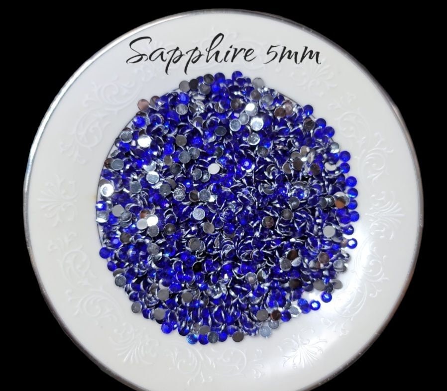 Sapphire Rhinestones, Resin-5mm, Rhinestone for Tumblers, Nails ...