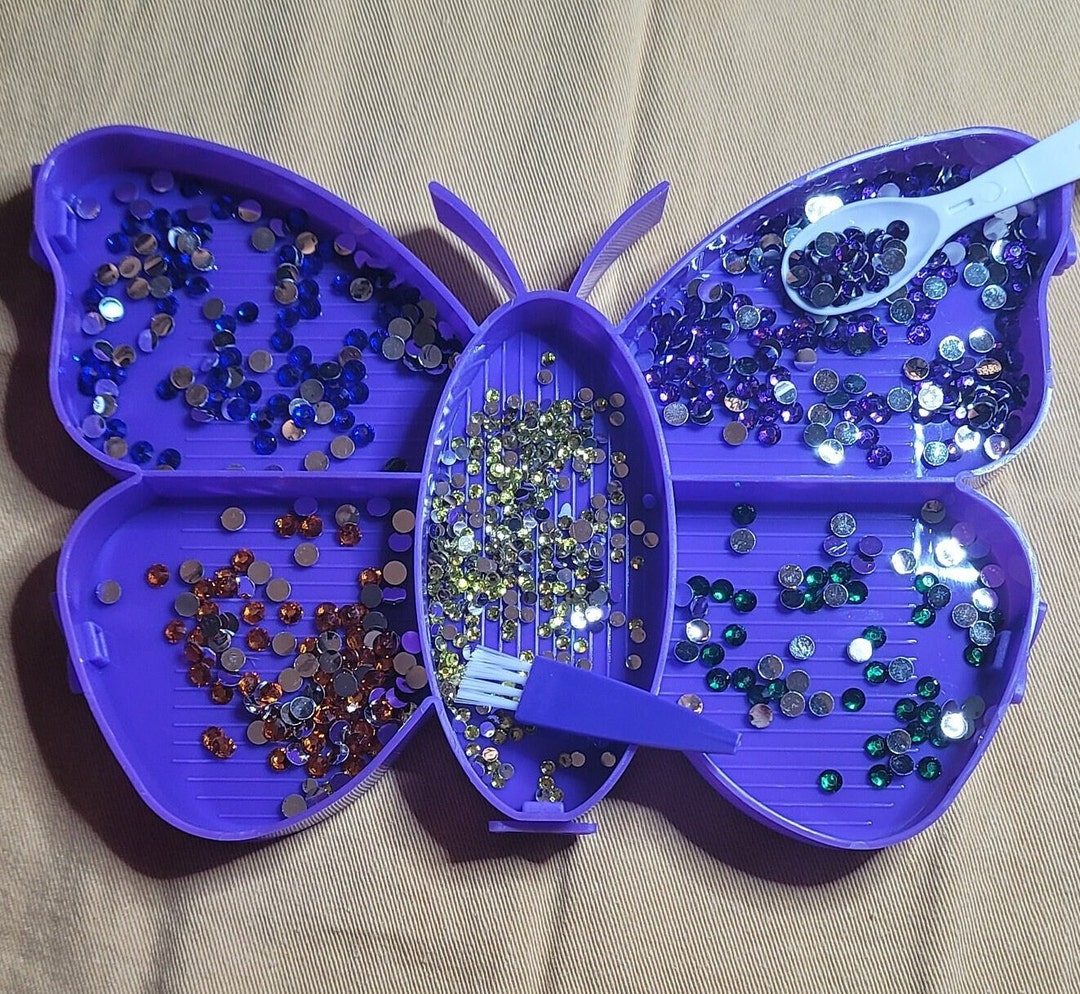 Rhinestone Butterfly Stackable Trays, Adorable 5-compartment. Comes in ...