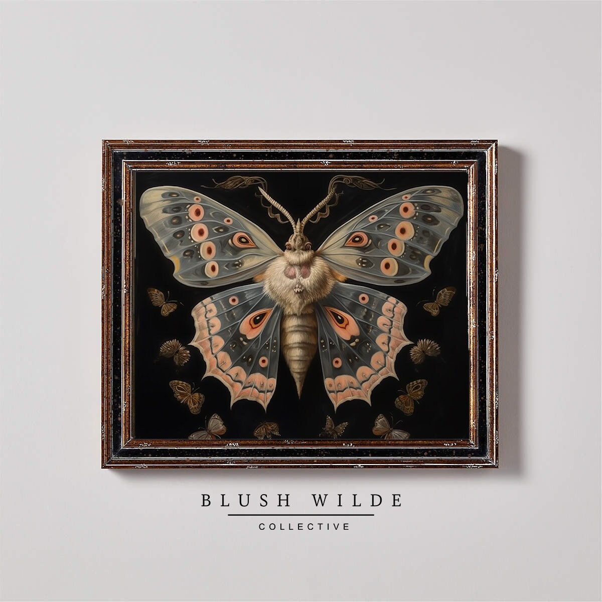 Vintage Moth Portrait / PRINTABLE Moody Oil Painting / Moody Printable ...