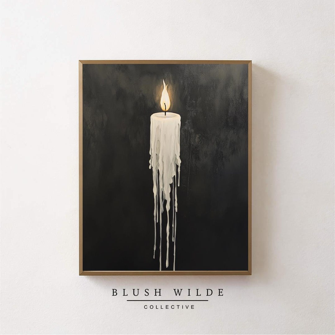 Moody Candle Oil Painting: Printable Halloween Art (digital Download ...