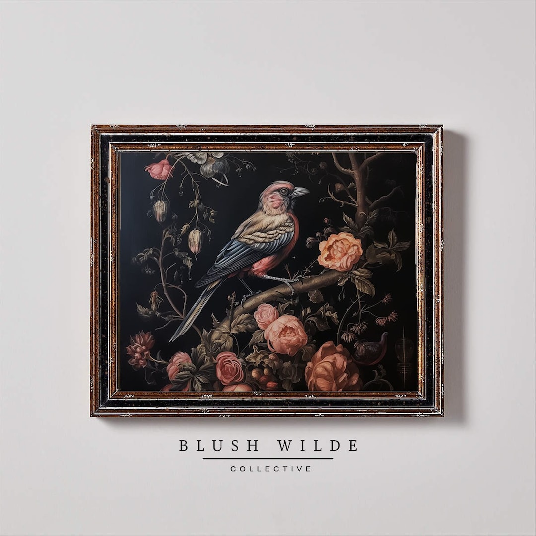 Moody Bird Oil Painting / PRINTABLE Vintage Oil Painting / Moody Oil Painting Prints 34 - Etsy