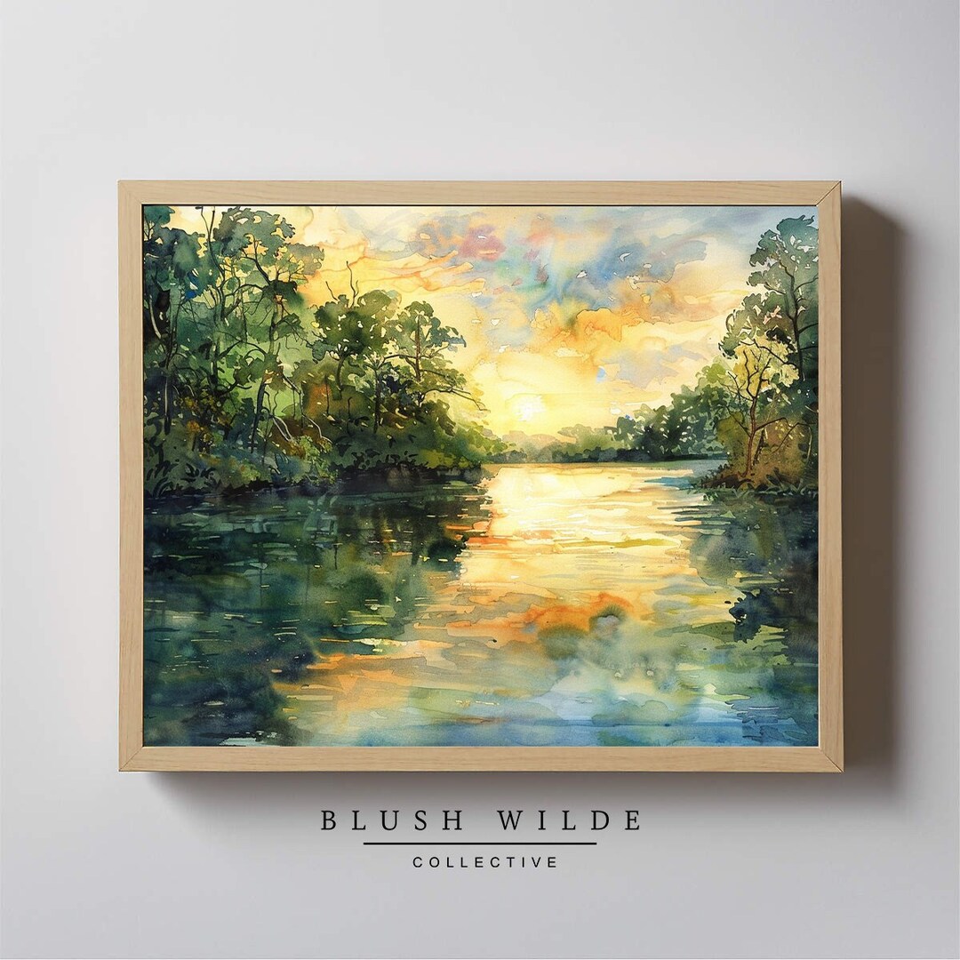 Florida Water Color Sunset Landscape Painting / PRINTABLE Vintage ...