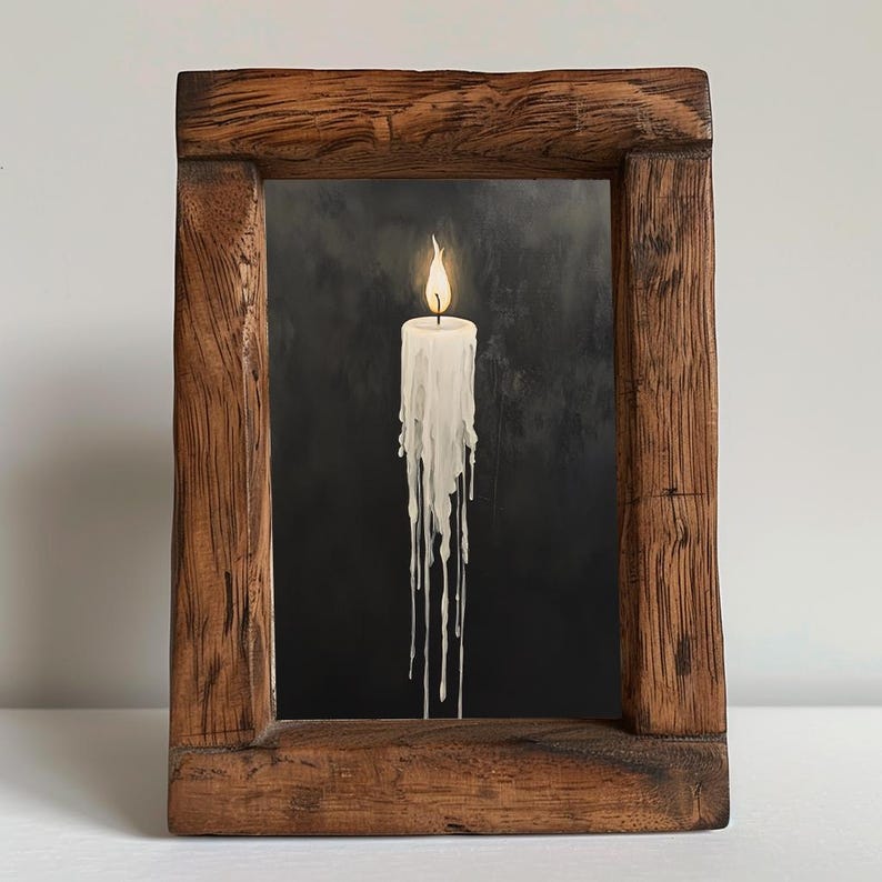 Moody Candle Oil Painting: Printable Halloween Art (digital Download ...