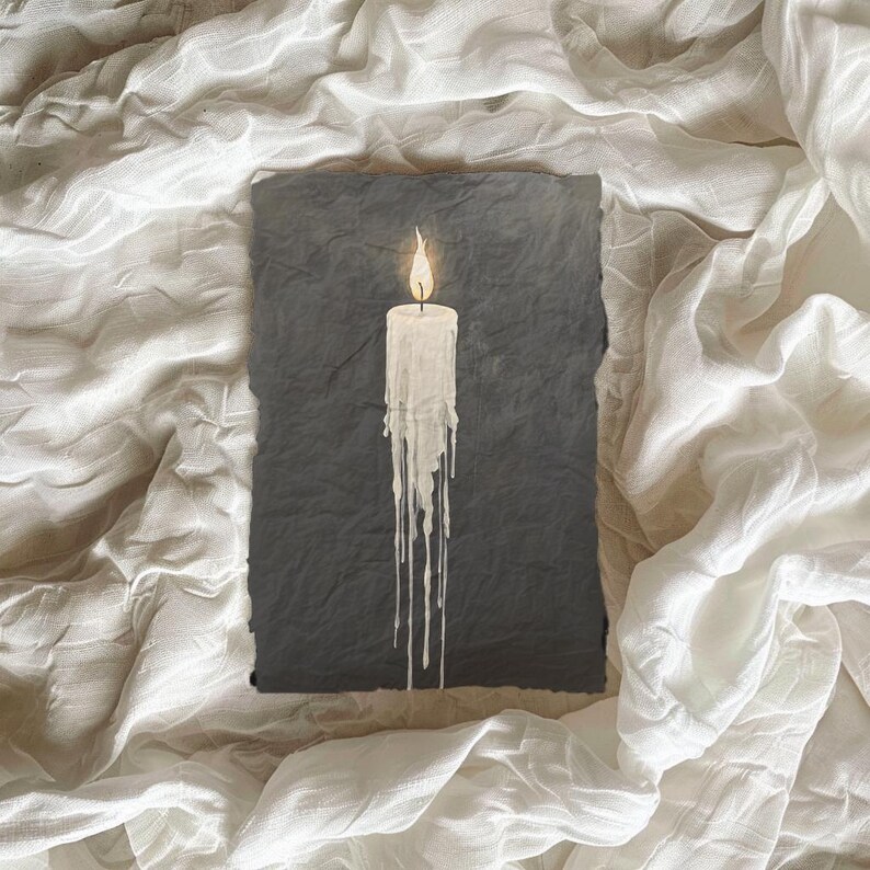 Moody Candle Oil Painting: Printable Halloween Art (digital Download ...