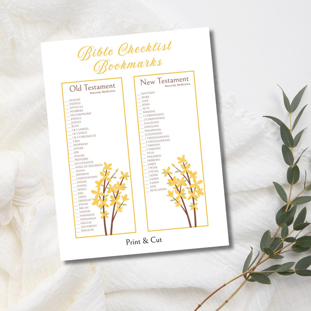 Printable Bible Checklist-digital Download - Etsy