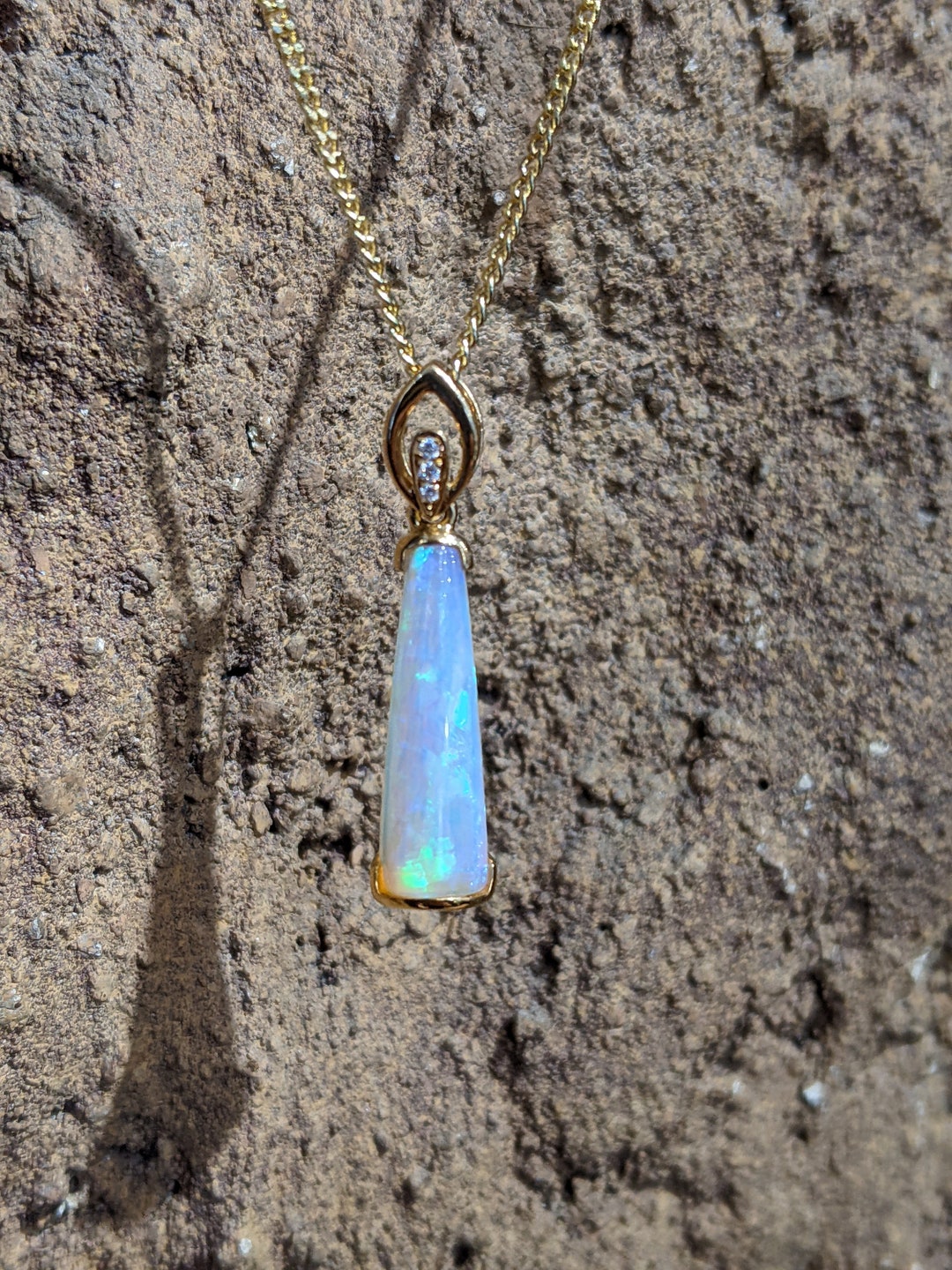 Opalized Fossil Squid Belemite Prehistoric Opal 18k Gold - Etsy