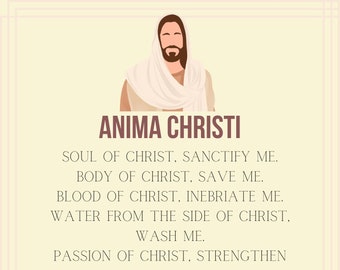 Anima Christi Prayer, Catholic Prayer Card, Printable A4, Wall Art ...