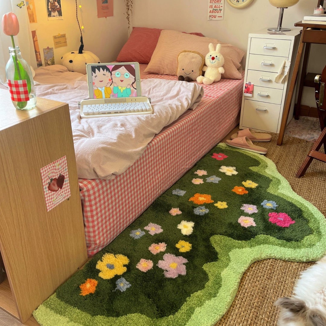 Floral Gardening Floormat Daisy Meadow Mat Flower Shaped Cottagecore ...