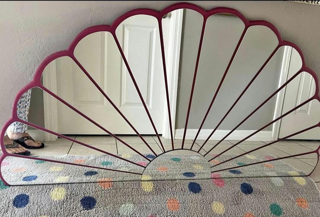 80's Chic Clam Shell Mirror - Etsy