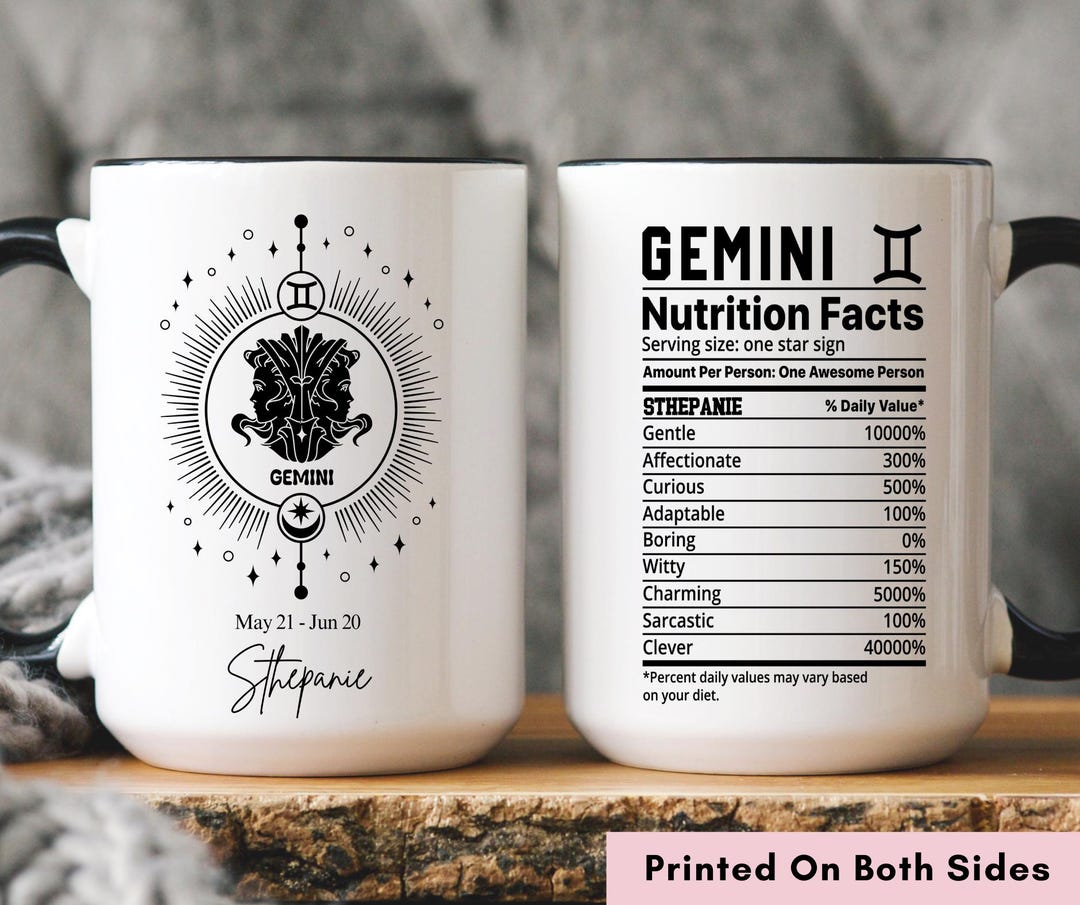 Personalized Gemini Tarot Card Astrology Zodiac & Wishes Mug Air Sing ...