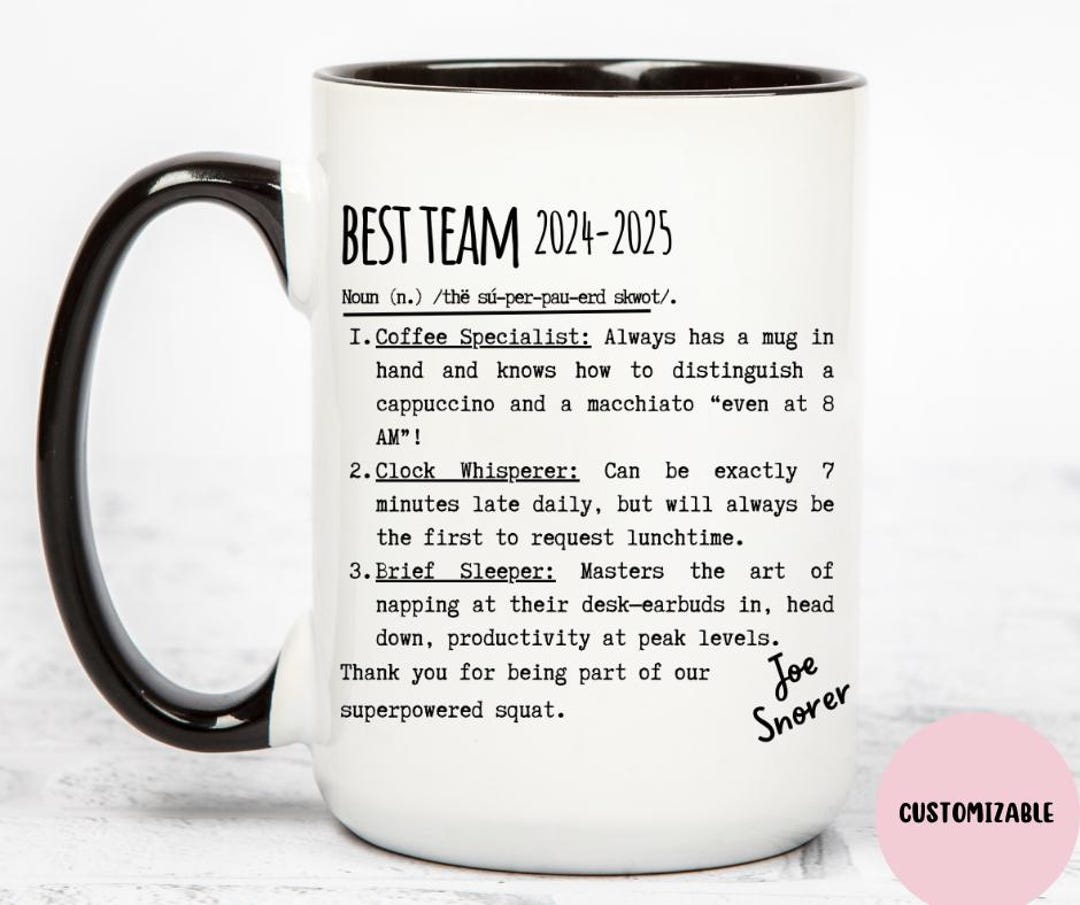 Customizable Best Team Ever Mug, Personalized Name Work Group Cup ...