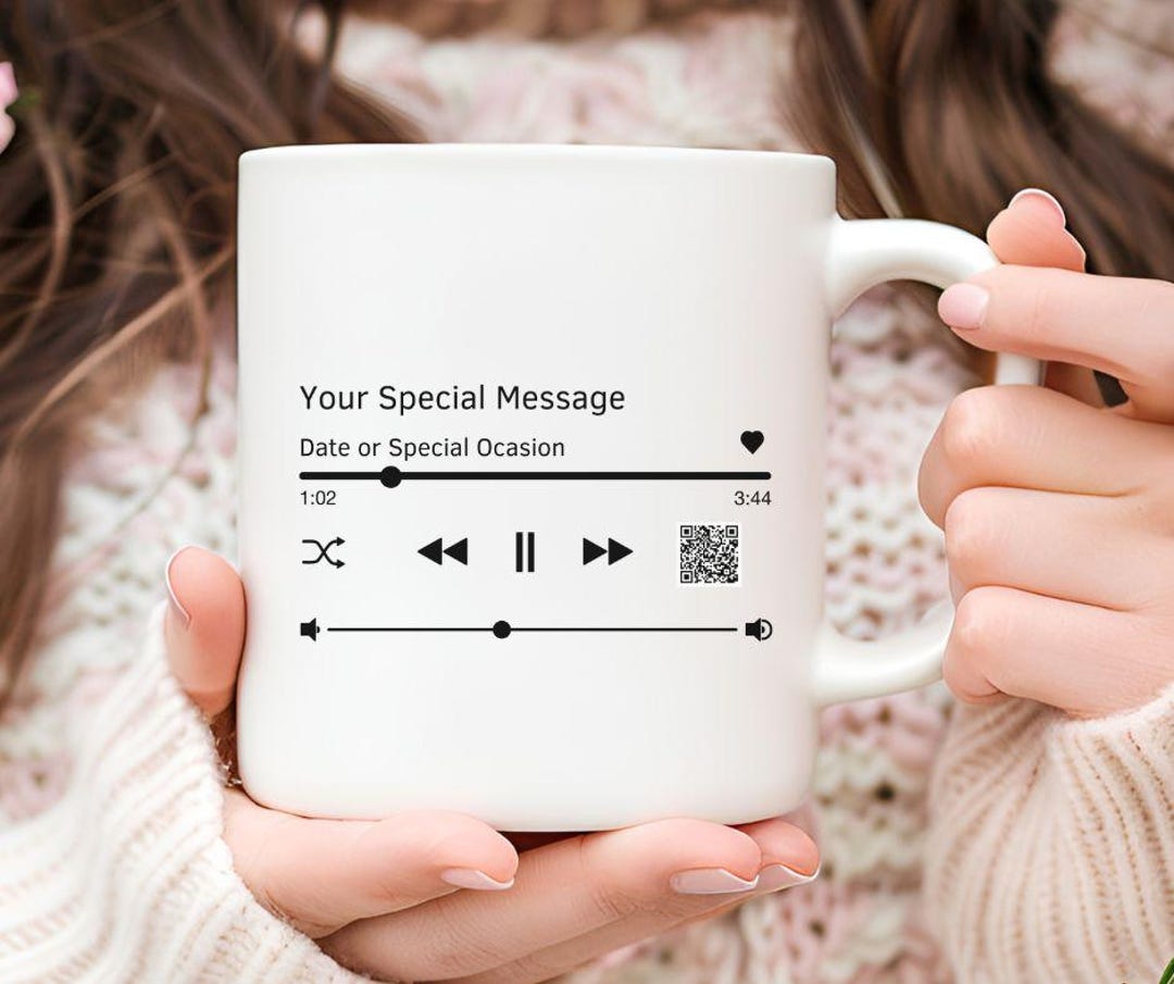 Personalized Music Mug, Custom Music Mug, Favorite Song Mug, Valentine ...