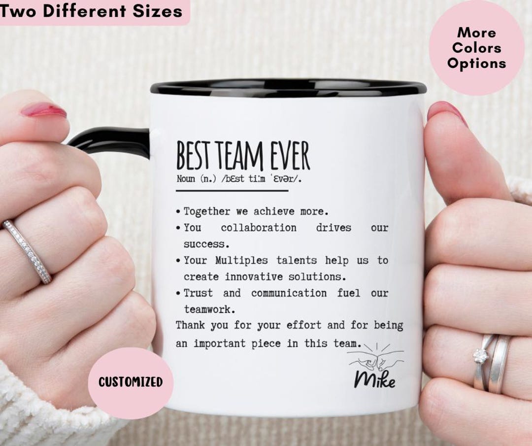 Customizable Best Team Ever Mug, Personalized Work Group Cup, Teamwork ...