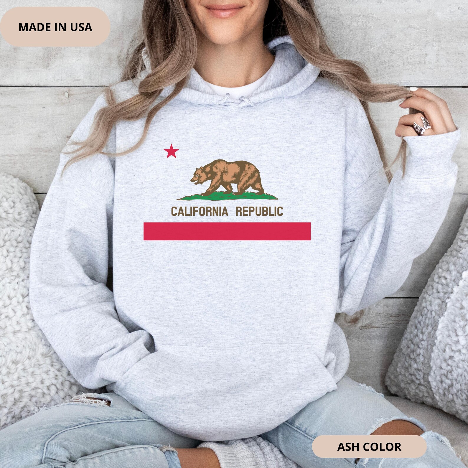 California Republic State Flag Hoodie, California Bear, California Tee ...