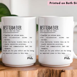 Customizable Best Team Ever Mug, Personalized Work Group Cup, Teamwork ...