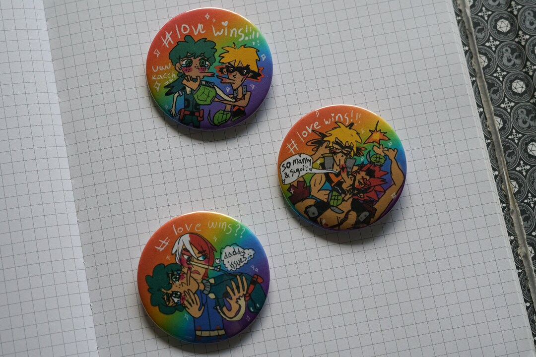 Love Wins MHA Pinback Button BNHA Pinback Button Bakudeku - Etsy