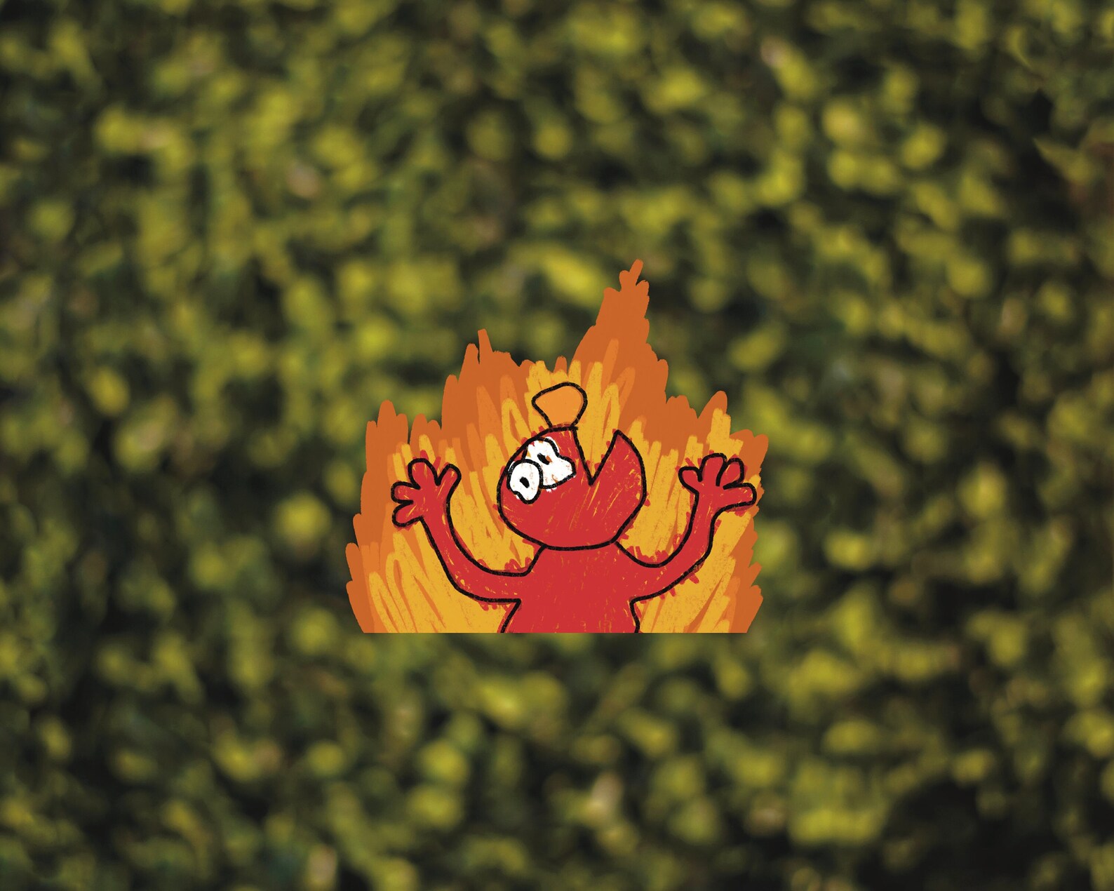 Elmo Fire Sticker Elmo Meme Sticker Silly Scribble Sticker Hellmo ...
